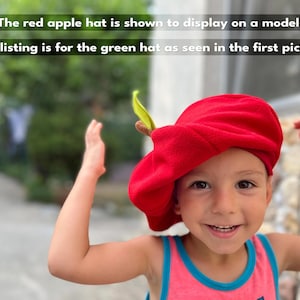 Granny Smith Apple Hat – Halloween Beret, Green Apple Costume Accessory ...