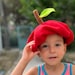 Red Apple Hat, Halloween Beret, Red Costume or Photography Prop, Apple ...