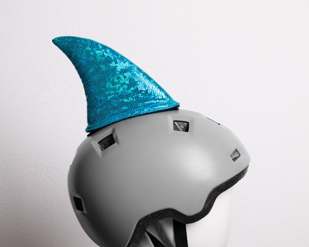 Fun Shark Helmet Fin, Turquoise Blue Accessory for Bike or Scooter ...