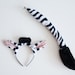 Zebra Ears Headband and Zebra Tail Set Soft Animal Tail - Etsy