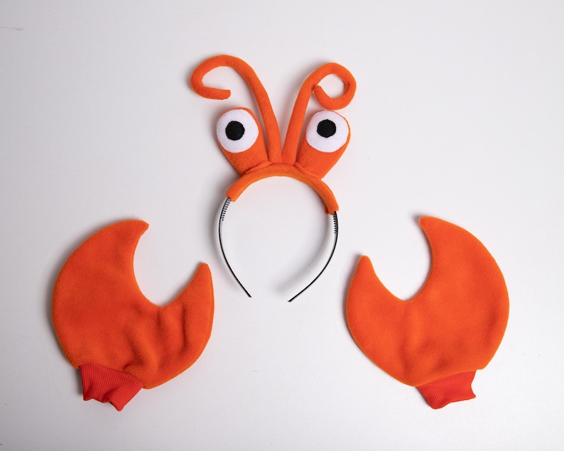 Crab Costume Crab Eyes Headband and Crab Claws Red Green - Etsy