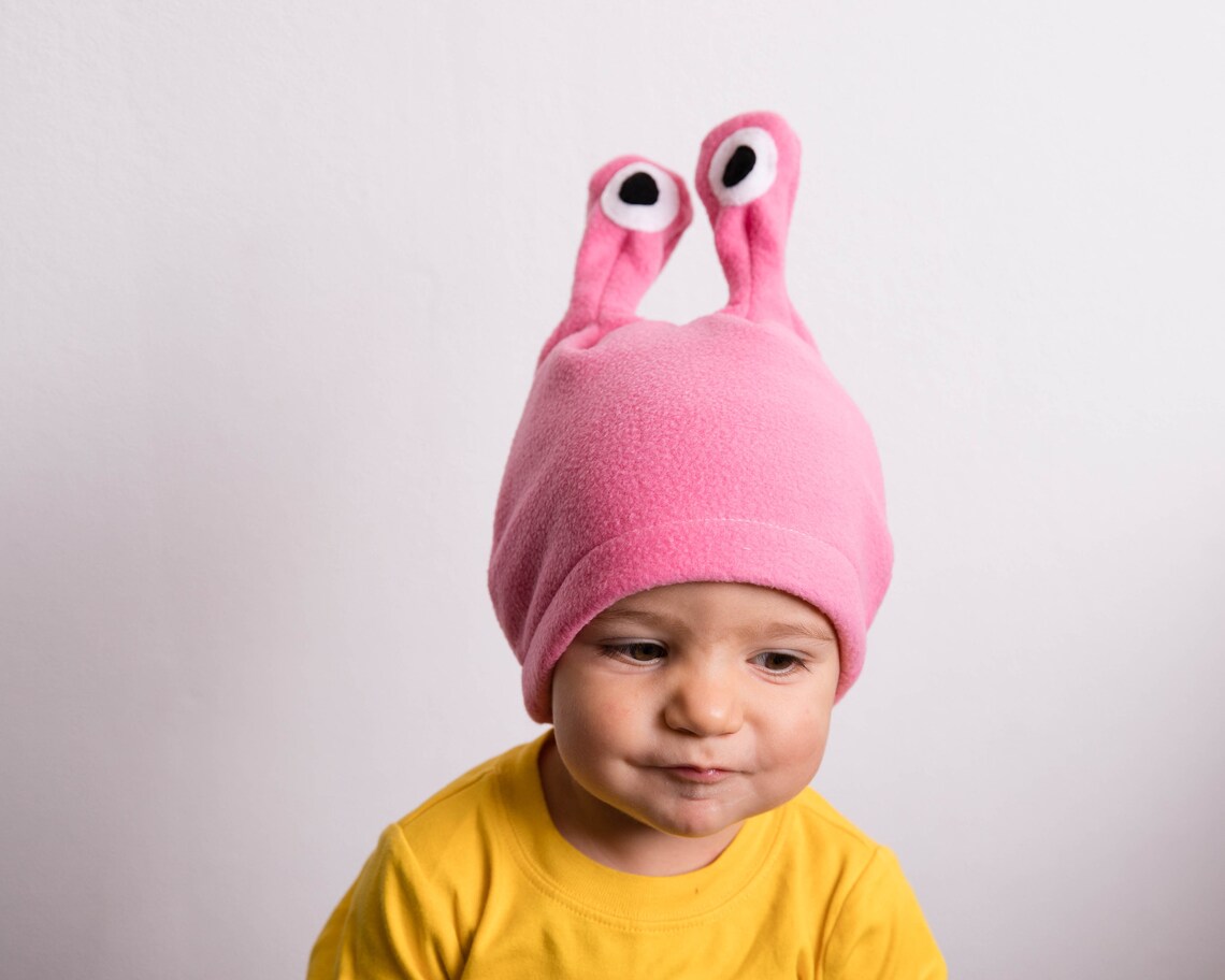 Pink Polar Fleece Hat, Pink Snail Hat, Alien Hat, Halloween Costume ...