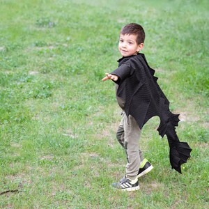 Black Dragon Costume With Wings, Kids Party Dragon Costume, Black Scaly ...