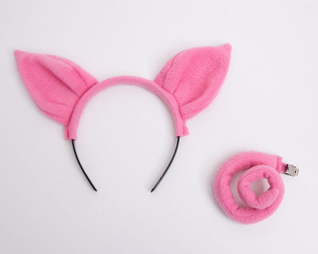 Pig Ears Headband and Pig Tail, Pink Animal Ears Head Band, Children's ...