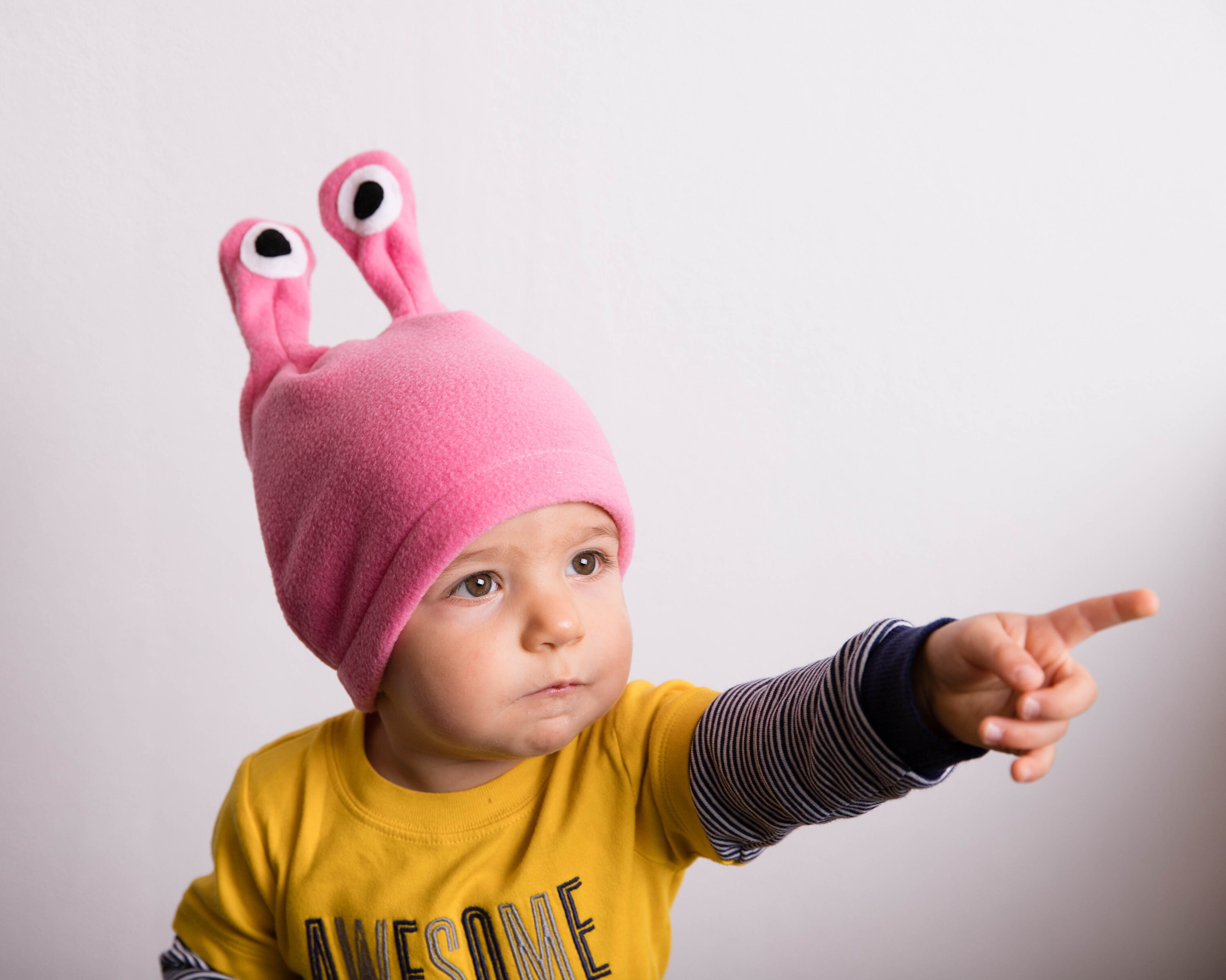 Pink Polar Fleece Hat, Pink Snail Hat, Alien Hat, Halloween Costume ...