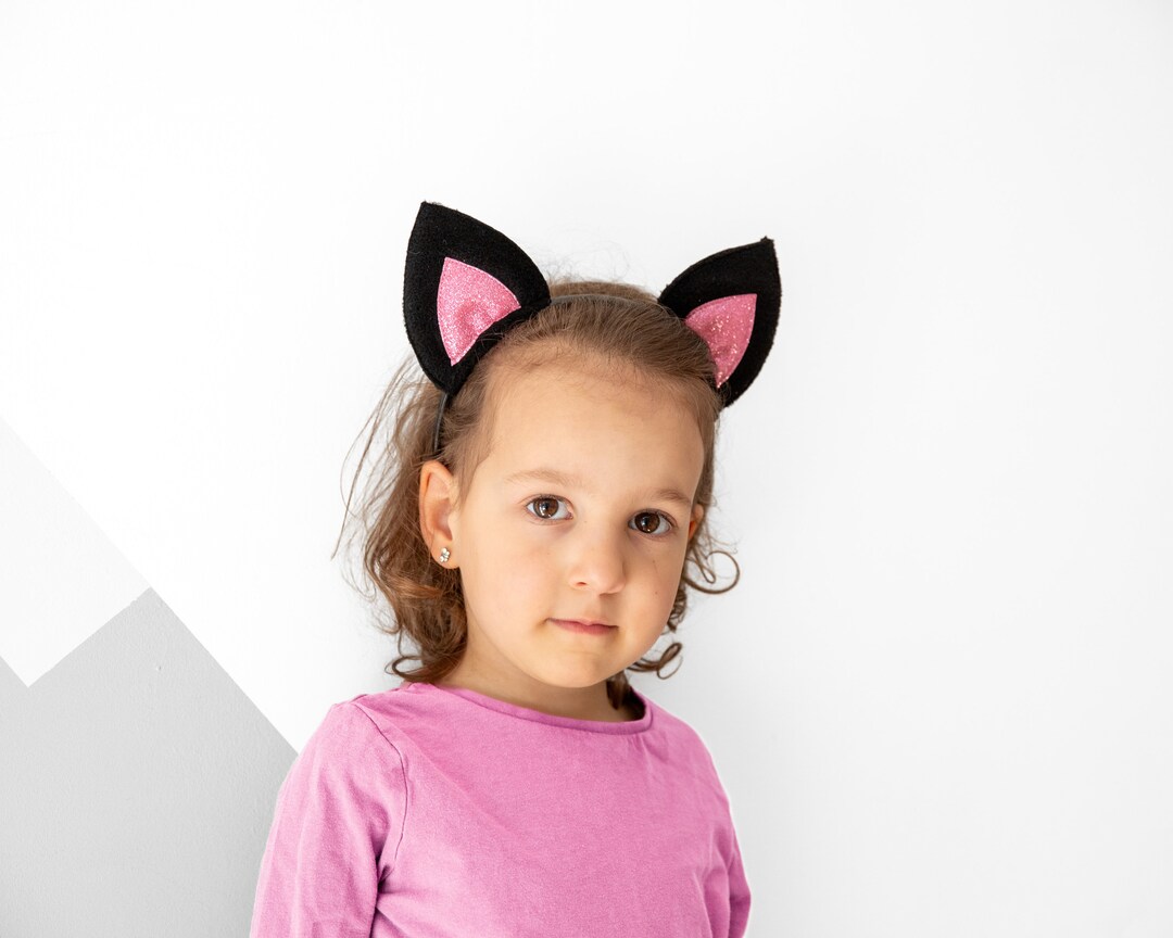 Black Cat Ears for Girls or Adults / Animal Pretend Play / Ears With ...