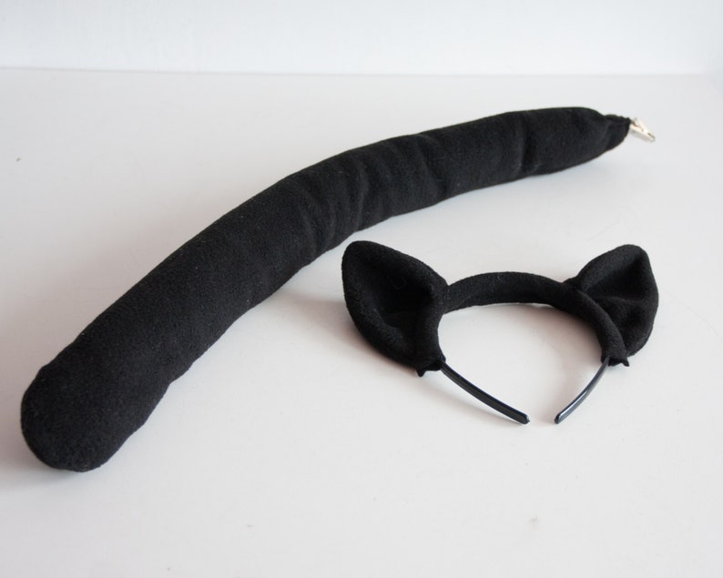 Black Panther Ears Headband and Tail Set - Ideal for Cosplay, Dress Up ...