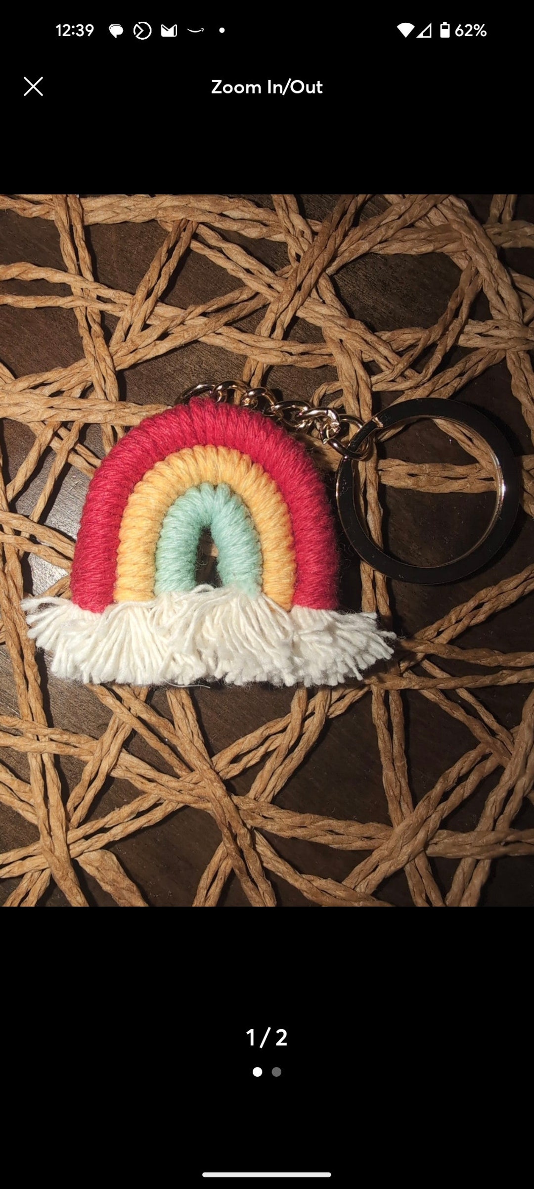 Rainbow Macrame Keychain - Etsy