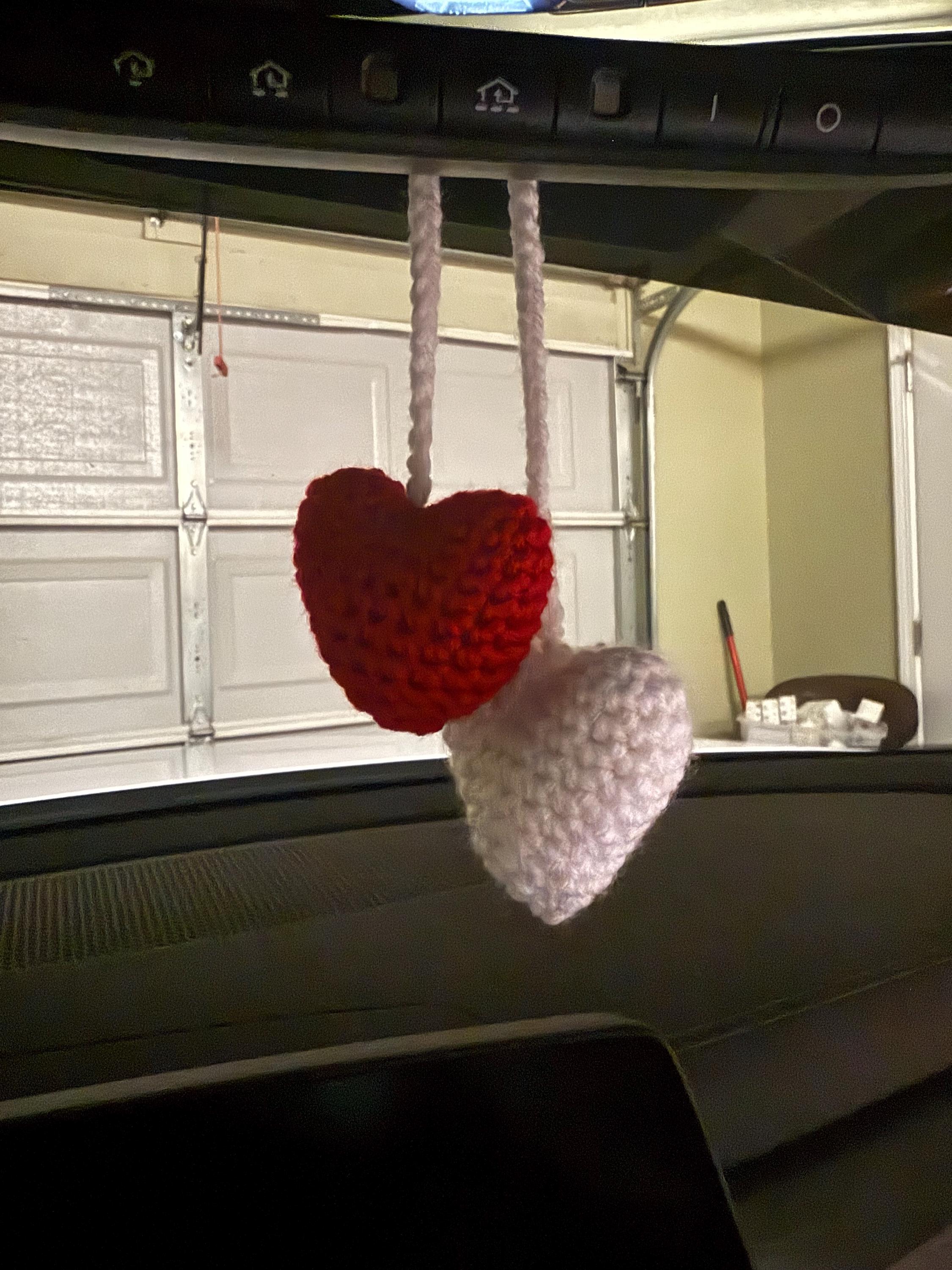 Crochet Heart Car Charm - Etsy