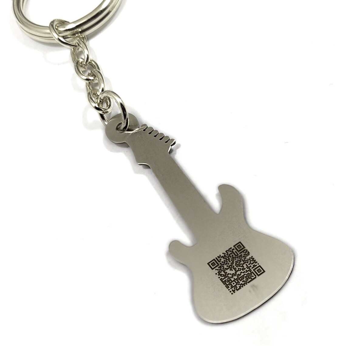 Nickel Silver Electric Guitar Keychain With Your Personal - Etsy