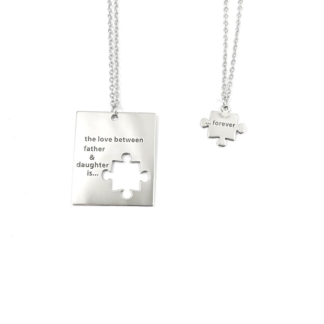 Puzzle Necklace Set, 2 Necklaces Set, Matching Necklaces, Father ...