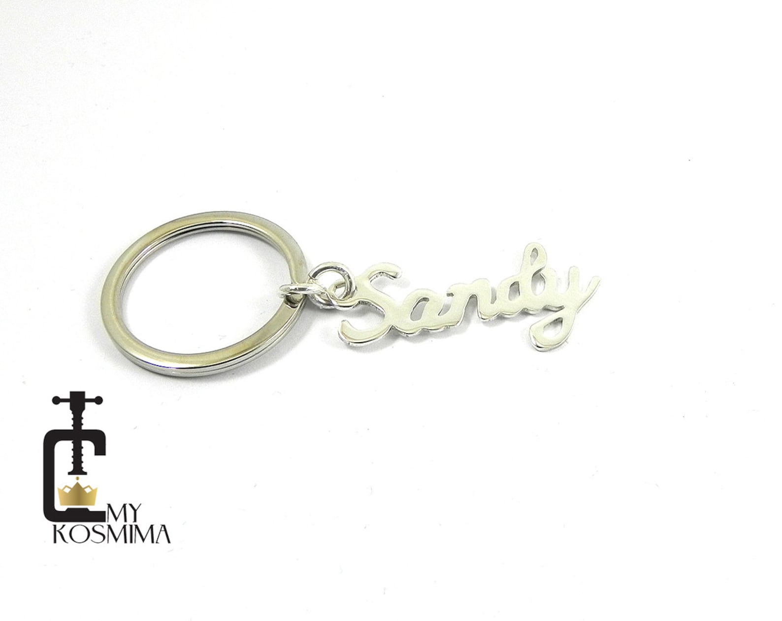 Sterling Silver Name Key Chain Name Keychain Signature - Etsy