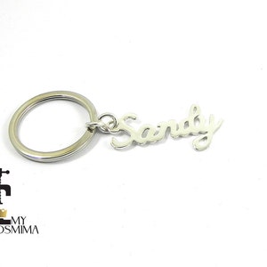 Sterling Silver Name Key Chain, Name Keychain, Signature Keychain ...