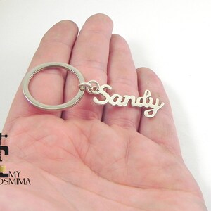 Sterling Silver Name Key Chain, Name Keychain, Signature Keychain ...