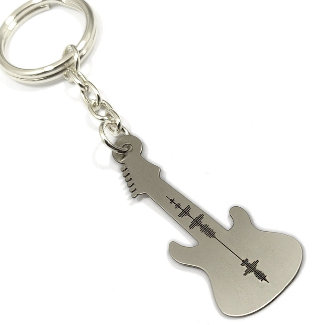 Nickel Silver Electric Guitar Keychain With Your Personal - Etsy