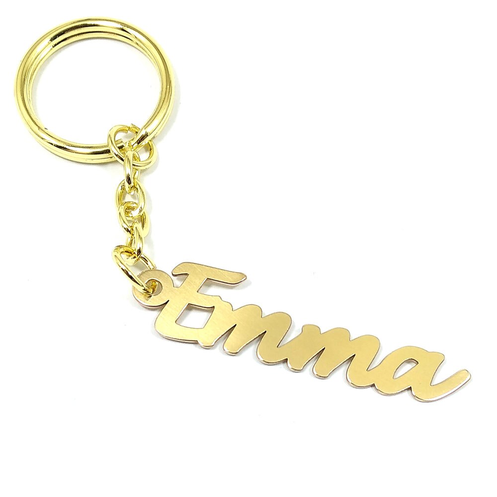 Name Brass Keychain, Name Brass Keyring, Signature Keychain ...