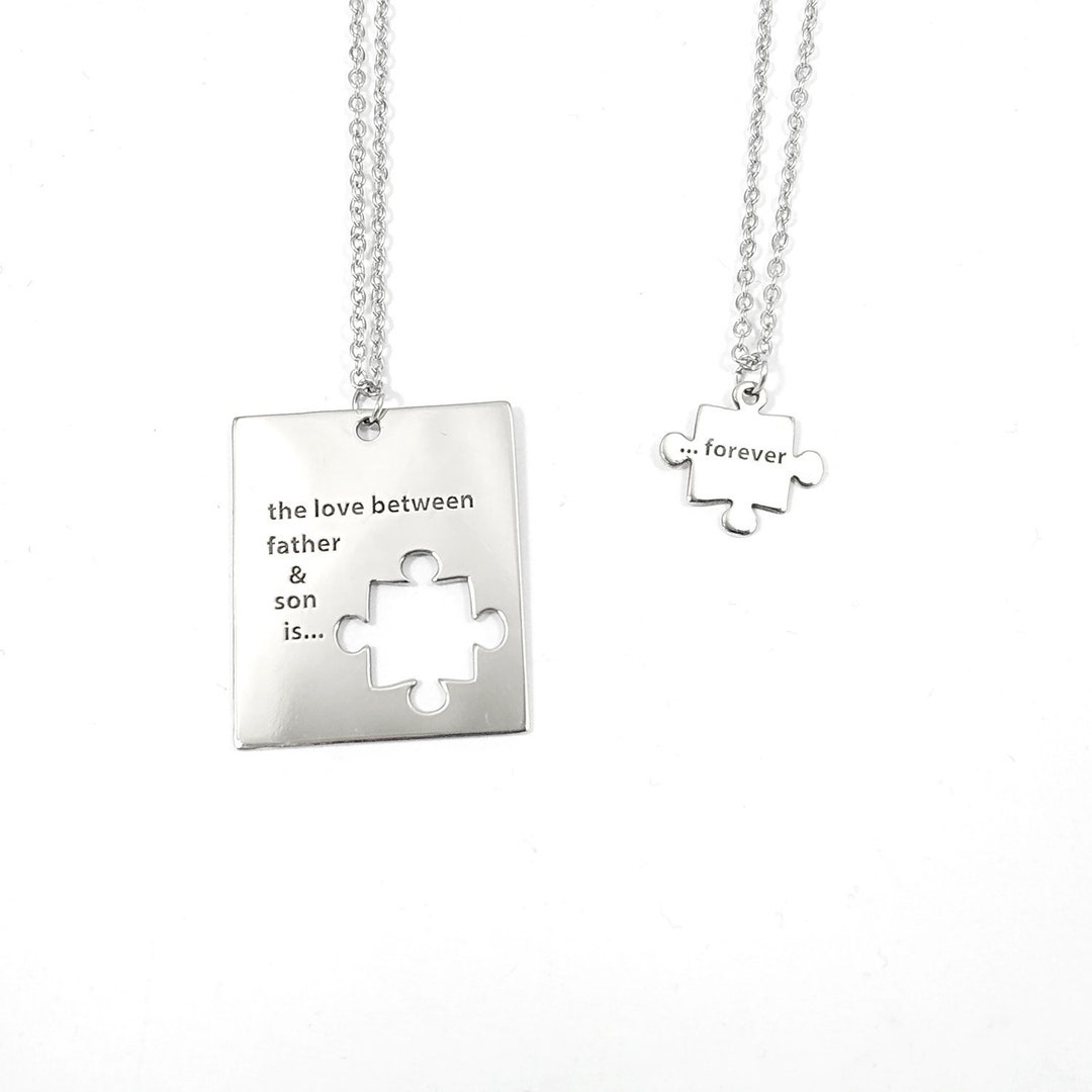 Puzzle Necklace Set, 2 Necklaces Set, Matching Necklaces, Father Son ...