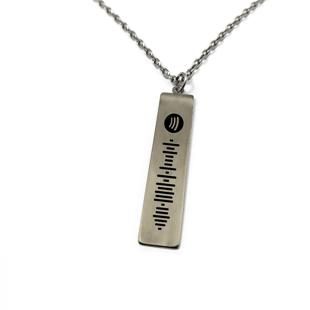 Necklace With Personalized Spotify Code Engraved on Nickel Silver Tag ...