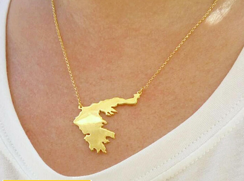 Country Necklace State Necklace Any State or Country | Etsy