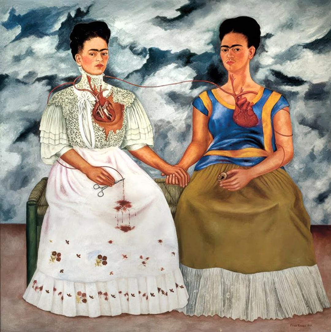 The Two Fridas by Friday Kahlo (1939) Fine Art Paper or Canvas Print ...