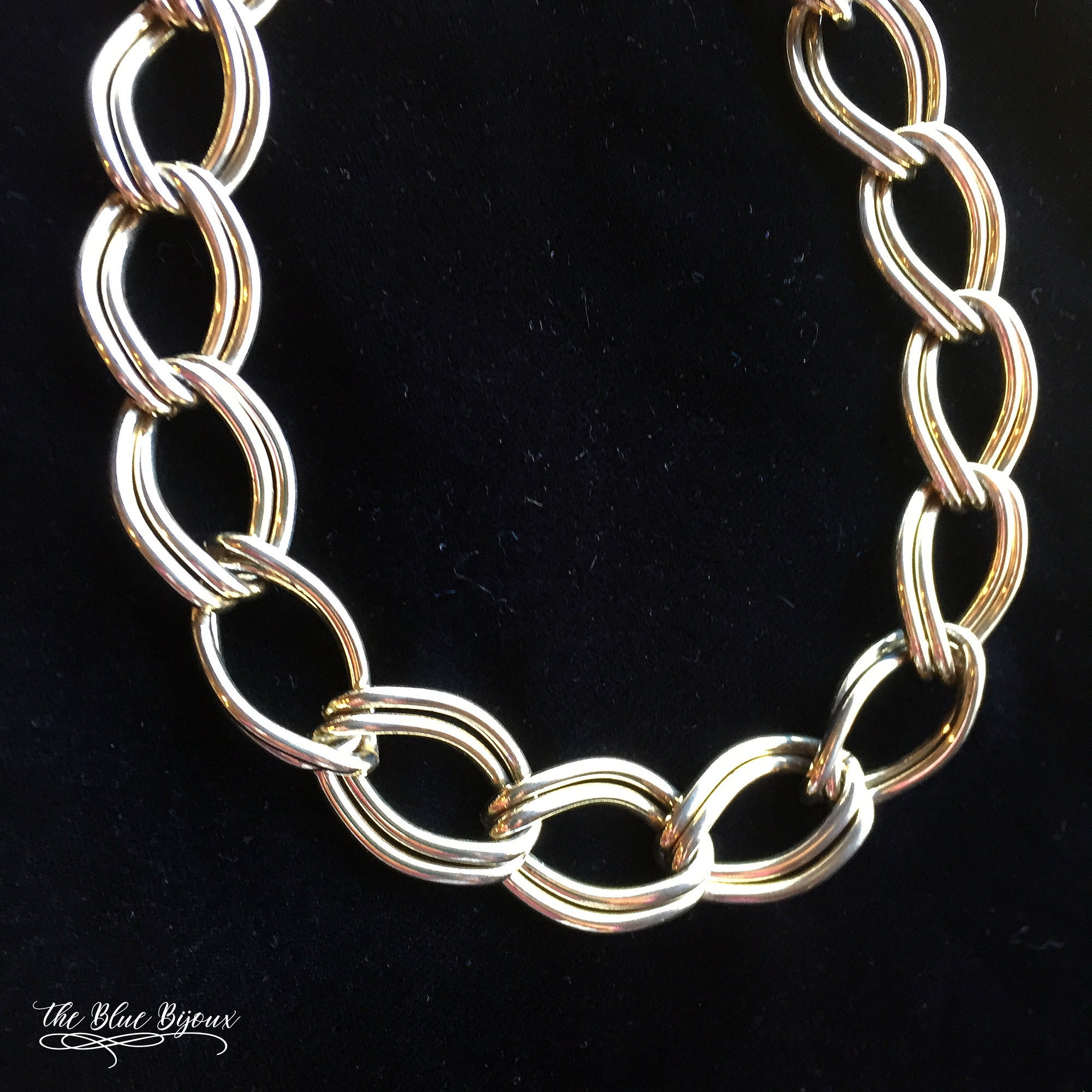 80s Gold Tone Chain Link Necklace Vintage 80s Chain Necklace - Etsy