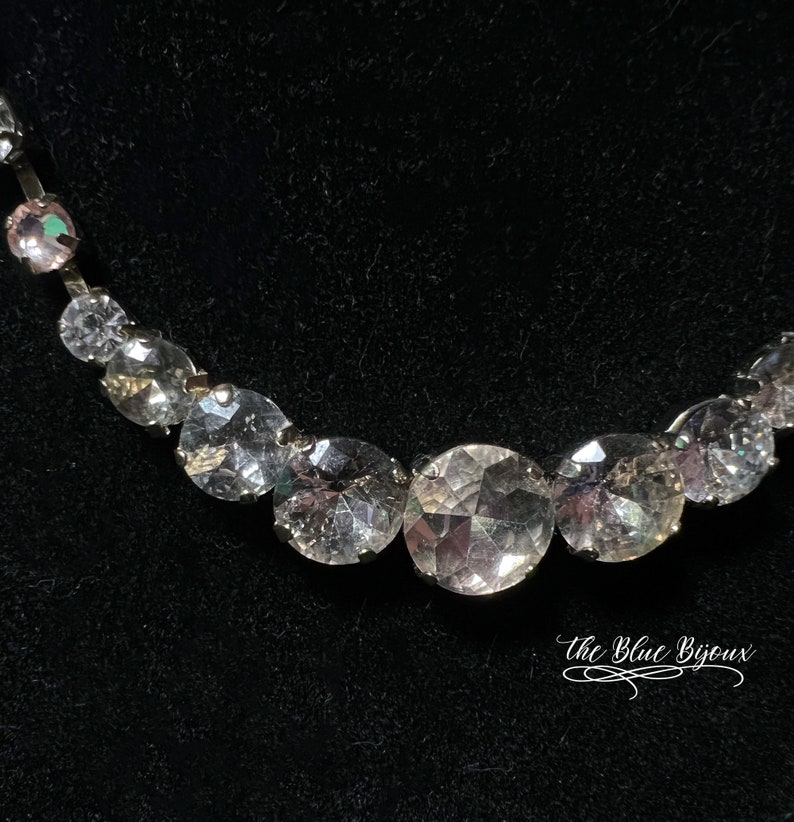 Vintage Rhinestone Necklace Graduated Rhinestone Necklace - Etsy