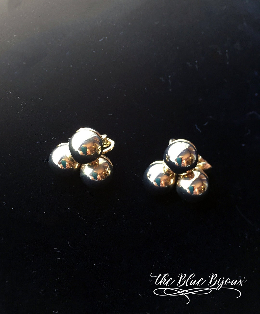 Coro Yellow Gold Toned 3 Ball Earrings Vintage Coro Earrings Coro Clip ...