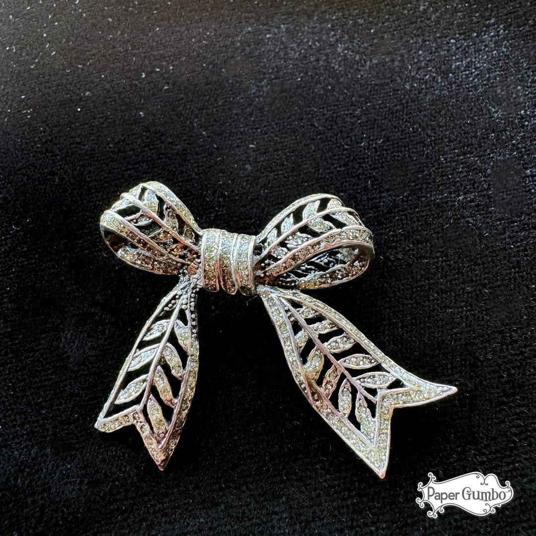 Vintage Rhinestone Bow Brooch Vintage Rhinestone Bow Pin Vintage Pin - Etsy
