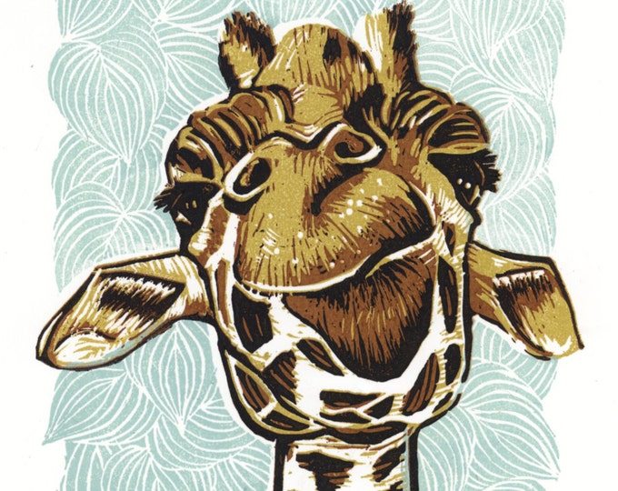 ORIGINAL Giraffe Woodcut, Limited Edition Print, Printmaking, Relief ...