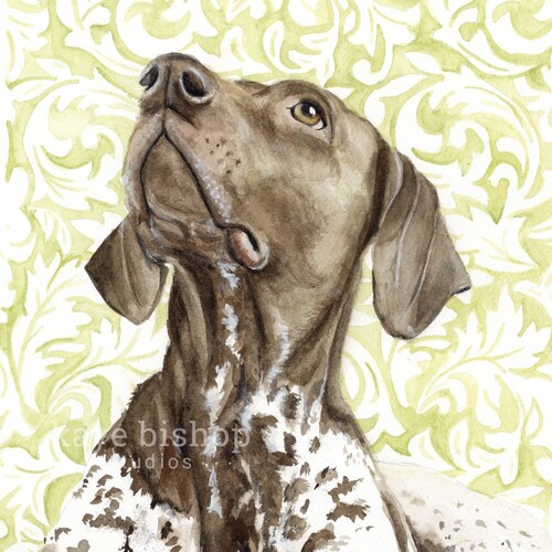German Shorthaired Pointer Poster Dog Art Print Watercolor | Etsy