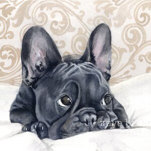French Bulldog Watercolor Painting Animal Art Frenchie - Etsy