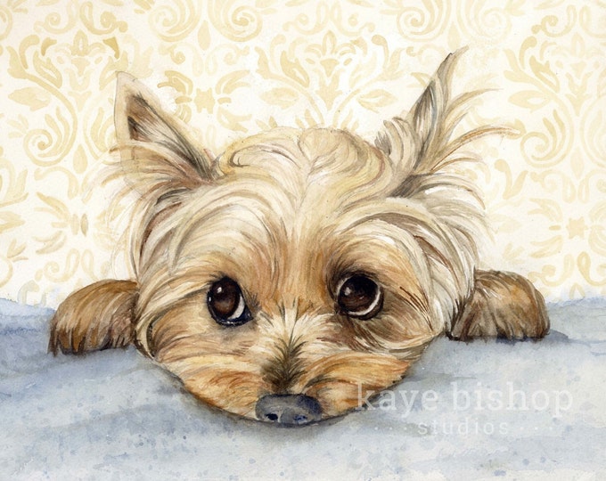 Yorkie Watercolor Painting Animal Art Yorkie Painting - Etsy