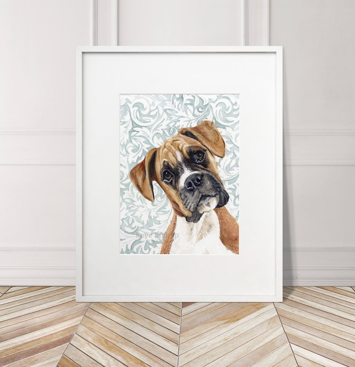 Boxer Watercolor Painting Animal Art Boxer Painting Boxer - Etsy