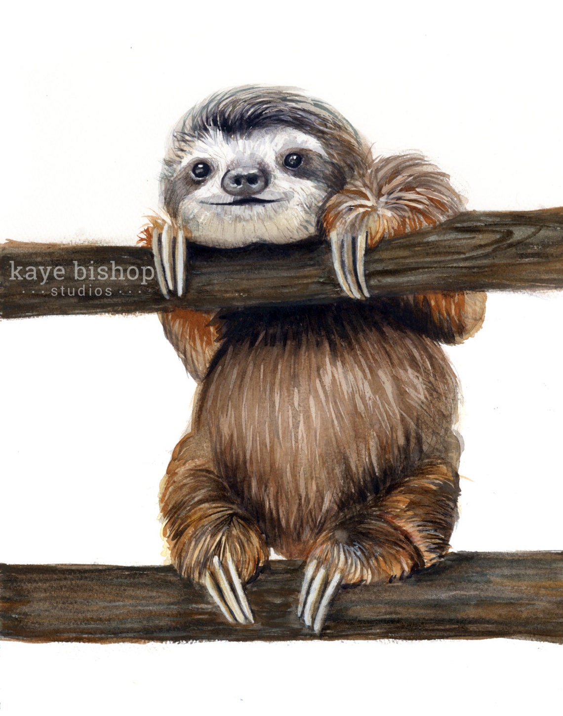 Sloth Watercolor Painting Animal Art Sloth Painting Sloth | Etsy