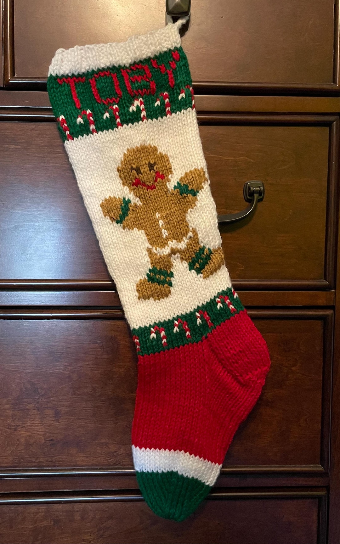 Hand Knitted Gingerbread Boy Christmas Stocking - Etsy