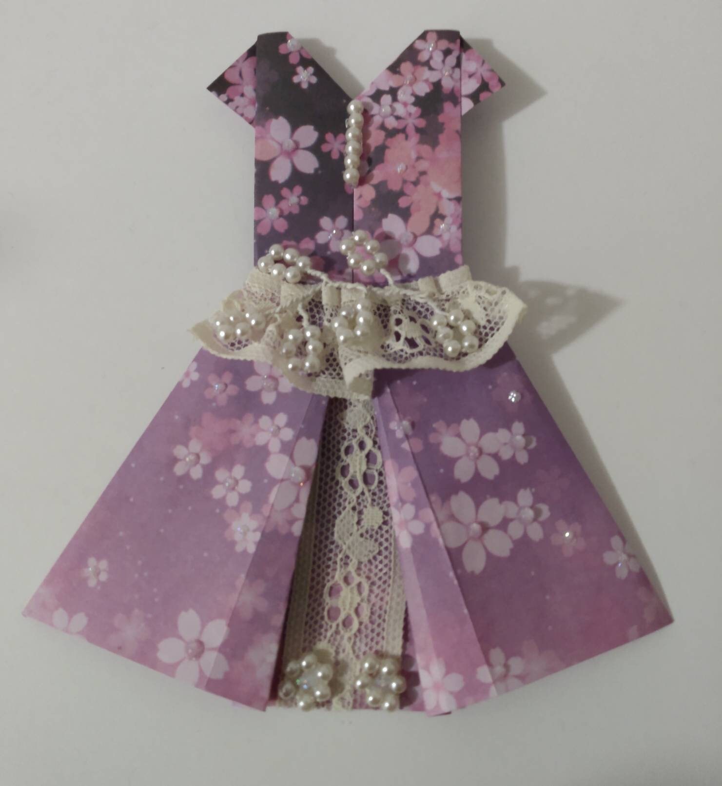 Origami Paperclip Dress: Floral Junk Journal Bookmark (set of 3) - Etsy