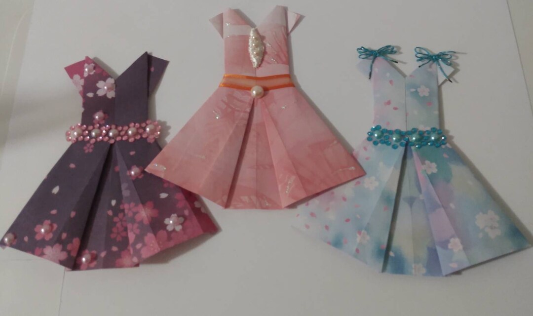 Origami Paperclip Dress: Floral Junk Journal Bookmark (set of 3) - Etsy