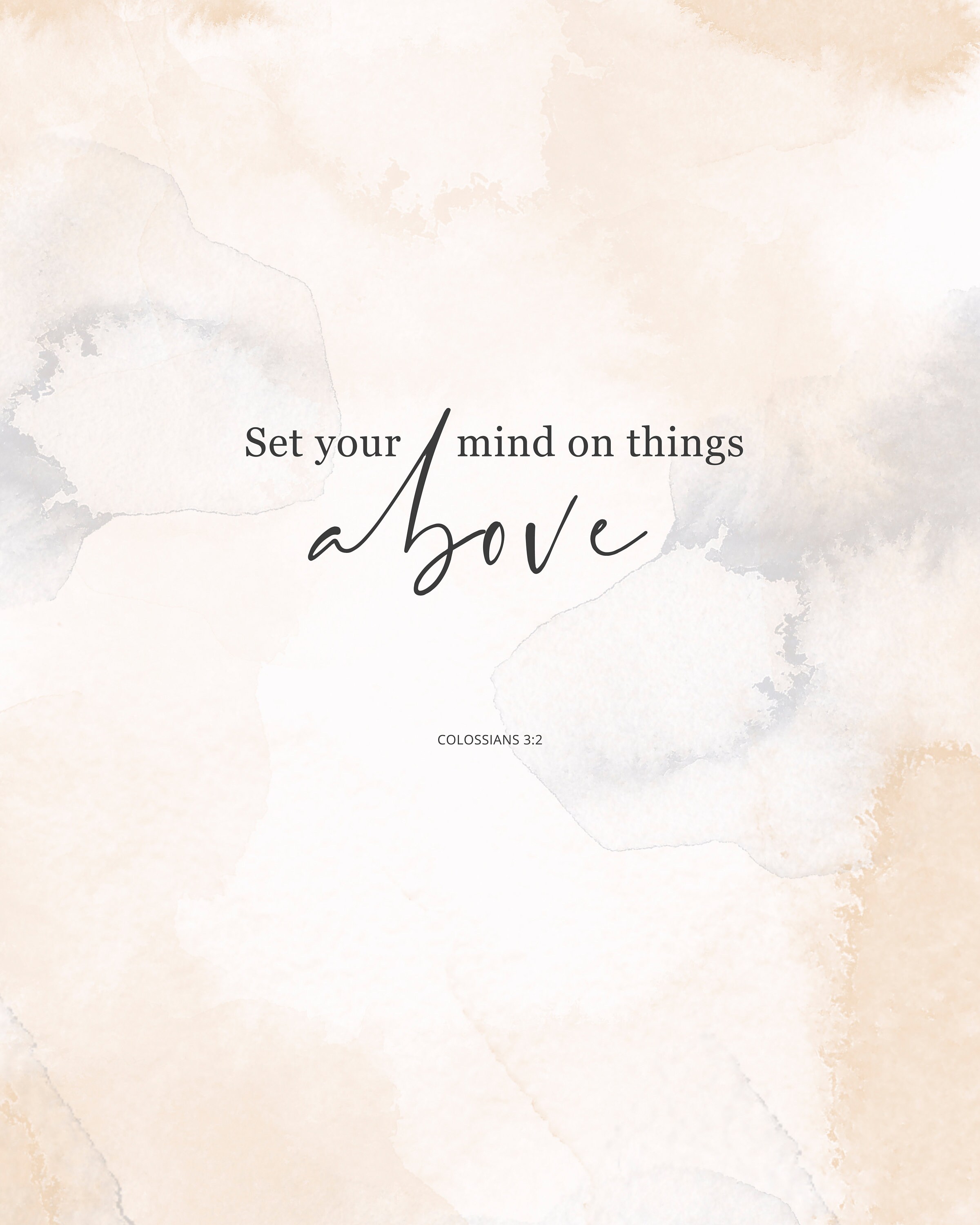 Bible Verse Printable, Set Your Mind on Things Above, Typography Poster ...
