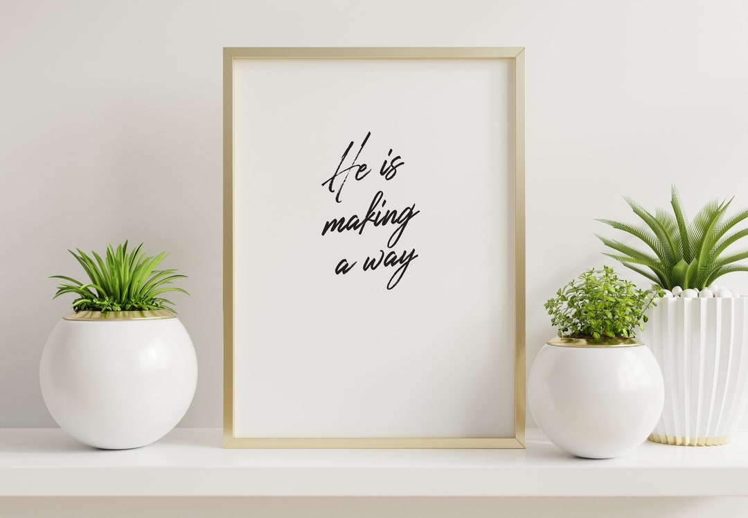 Bible Verse Printable, He is Making a Way, Typography Poster, Bible ...