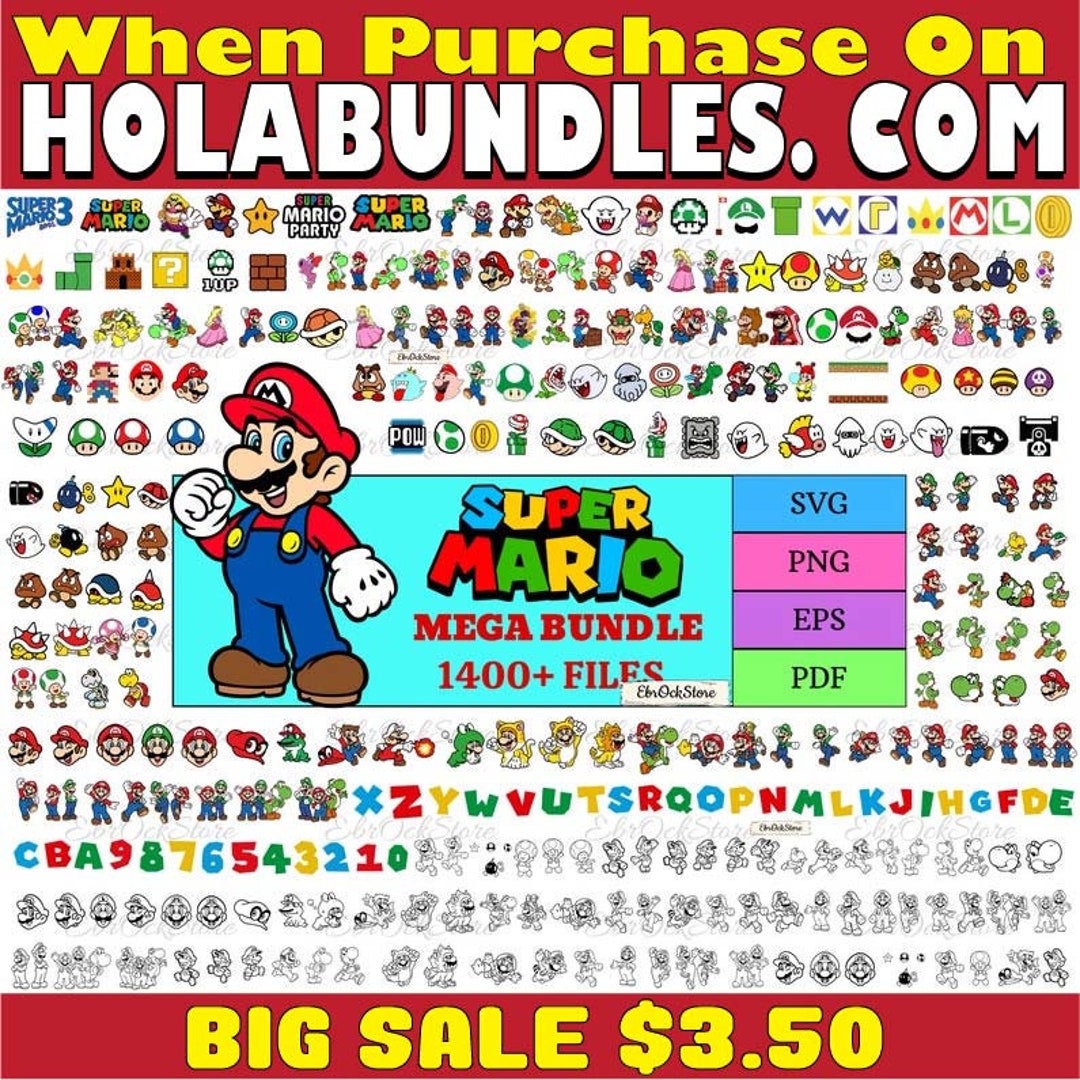 Super Mario SVG Bundle for Cricut and Sublimation, Mario Family Layered ...
