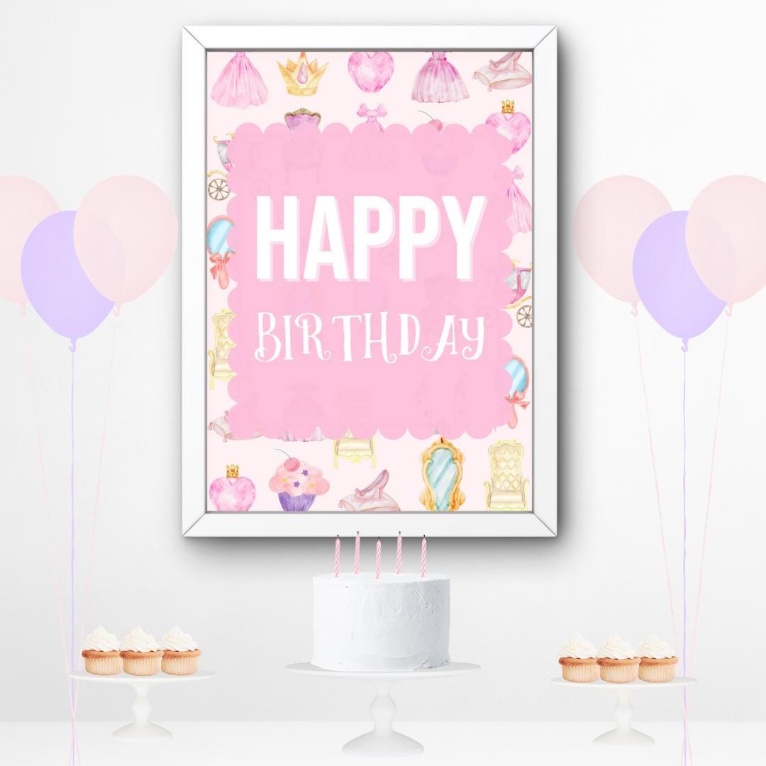 Princess Birthday Poster - Etsy