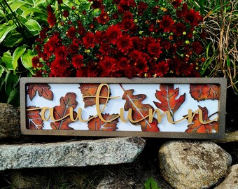 Fall Pumpkin Sunflower Chunky Shelf Sitter SVG File Autumn Decor Sign ...