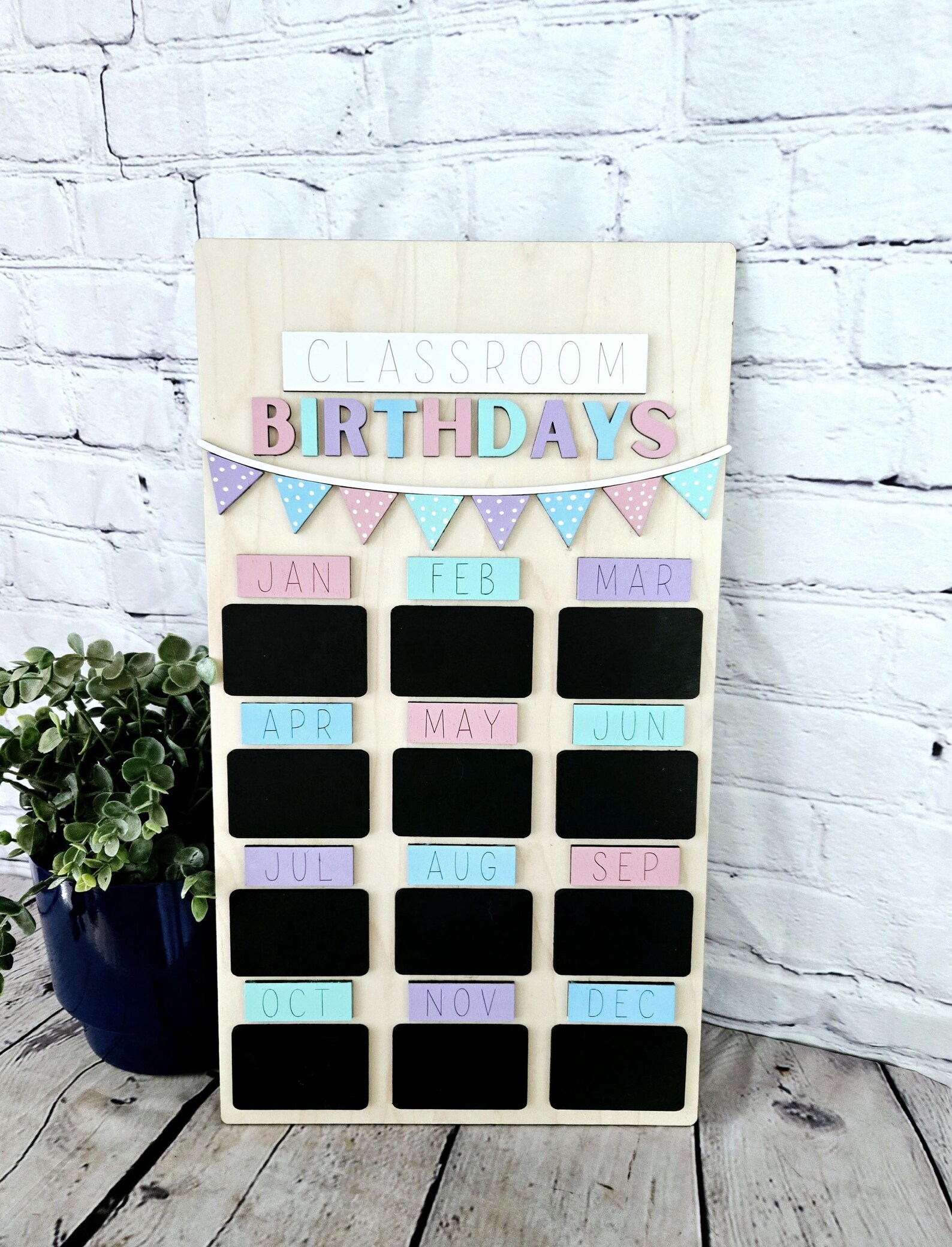 Chalkboard Classroom Birthdays Sign: Custom Name Wood Teacher Decor - Etsy