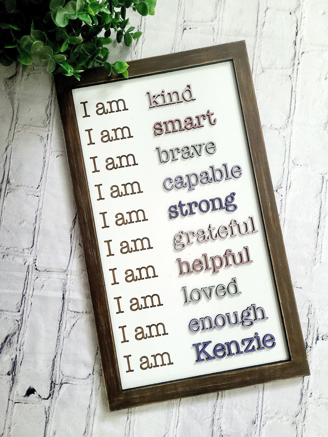 Positive Affirmations Sign Personalized for Child. Custom Nursery Sign ...