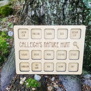 Childrens Nature Hunt Board. Wood Scavenger Hunt Board for Kids Outdoor ...