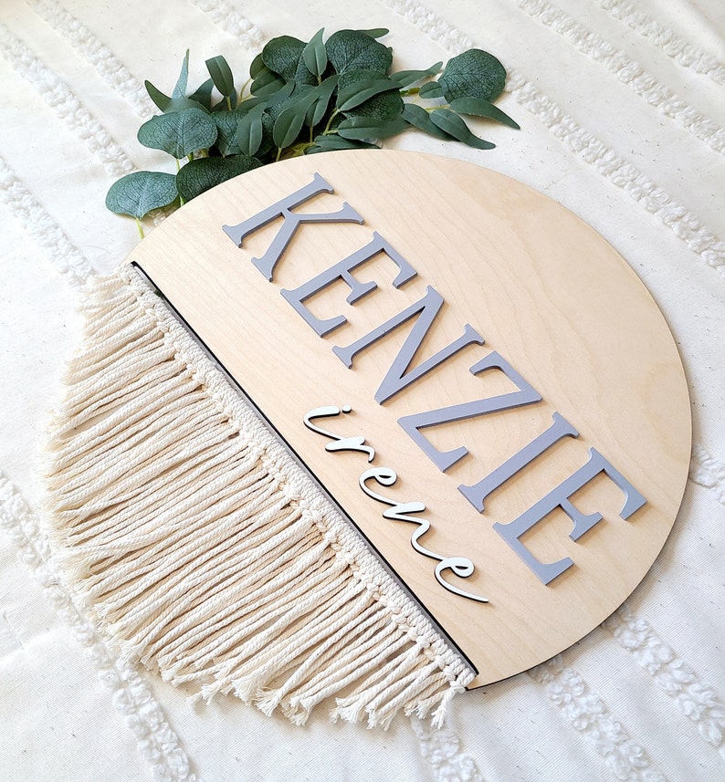 Boho Baby/kid Custom Name Sign. Macrame and Wood Name Sign for Nursery ...