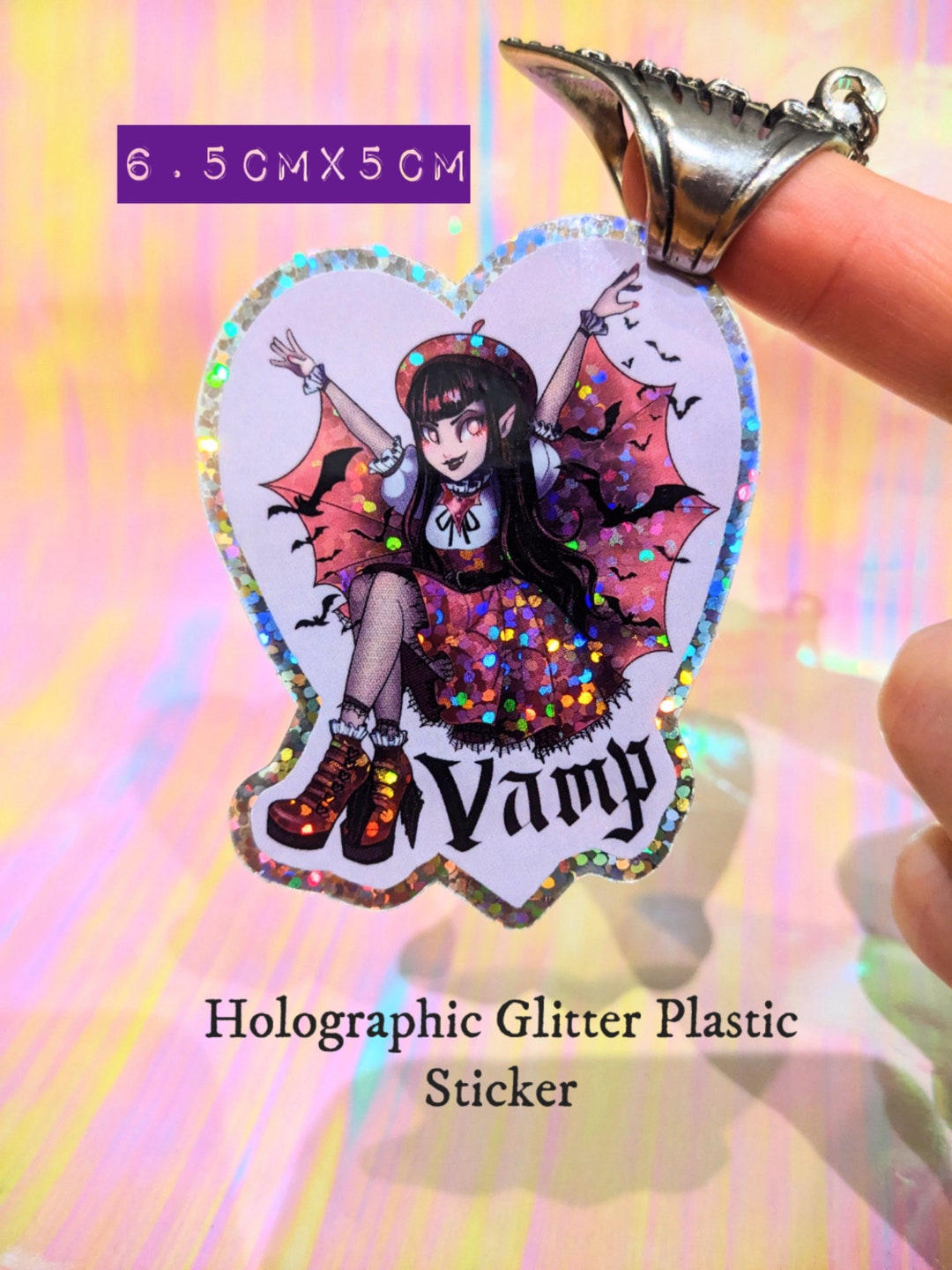 Vamp! Teen Vampire Fashion Monster Glossy Sticker Cartoon Goth Heart - Etsy