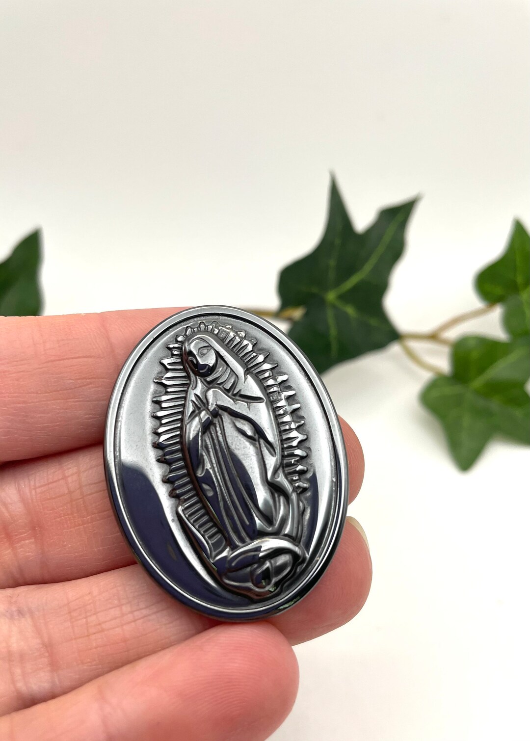 Beautiful Terahertz Madonna Mother Mary Medallion Carving Palm - Etsy