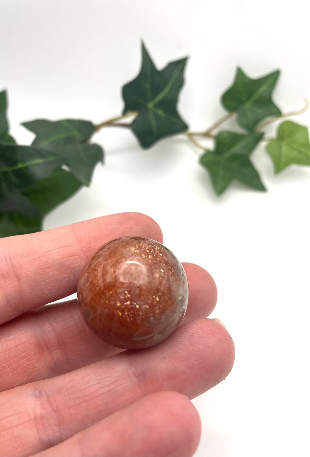 Stunning Sunstone Crystal Mini Sphere Super Flashy High Quality Jewelry ...