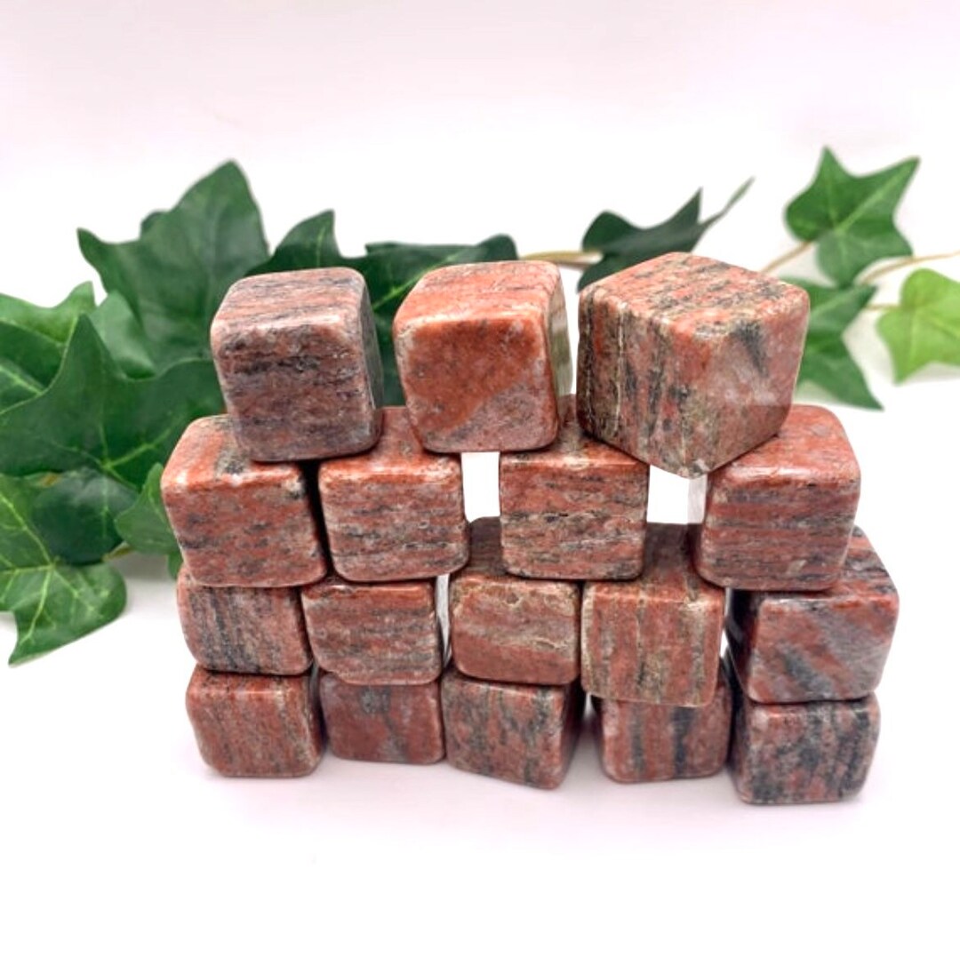 Super Cute Red Sesame Jasper Crystal Cube 16 Available - Etsy